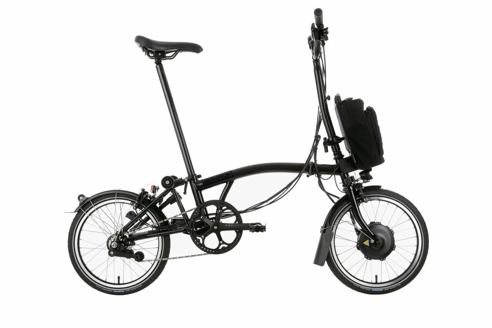 Brompton Electric C Line 4 Speed Folding Bike in Matt Black